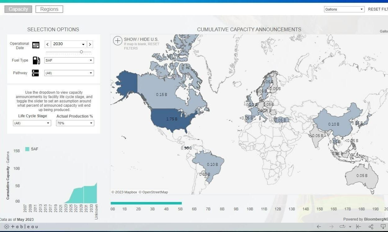 Boeing launches dashboard to track and project SAF production