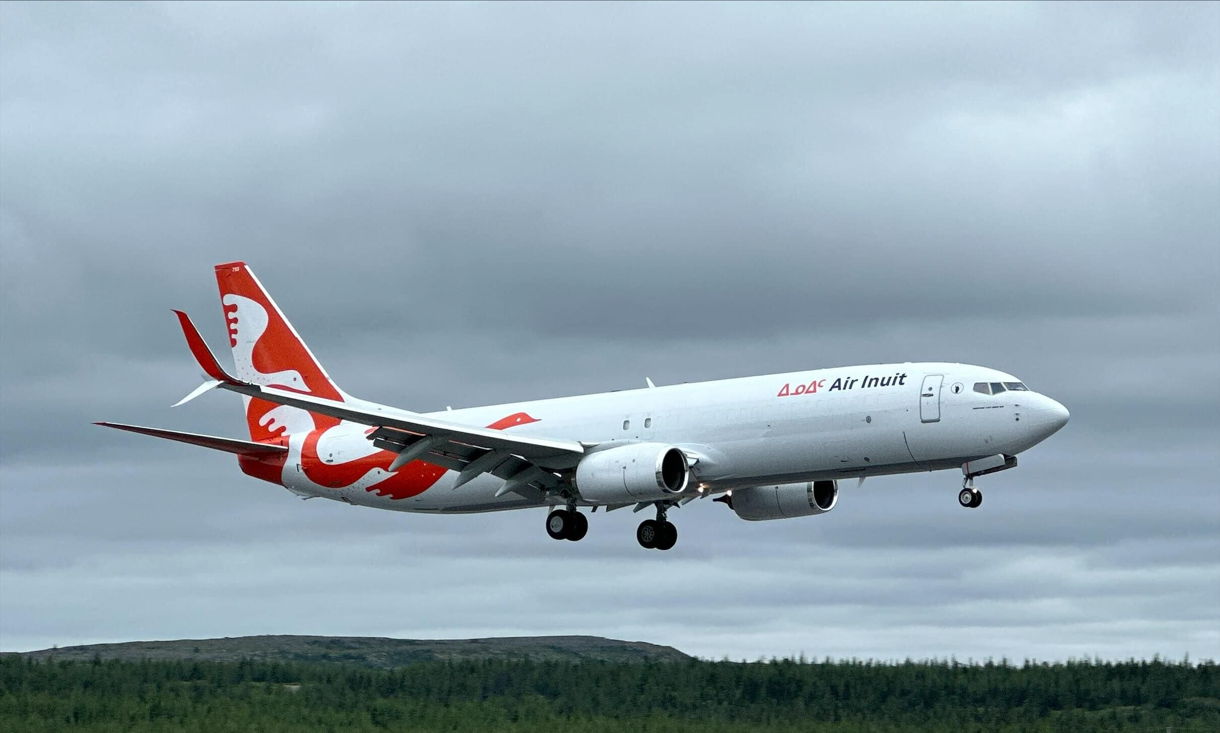 Air Inuit's first B737-800 freighter touches down at Kuujjuaq
